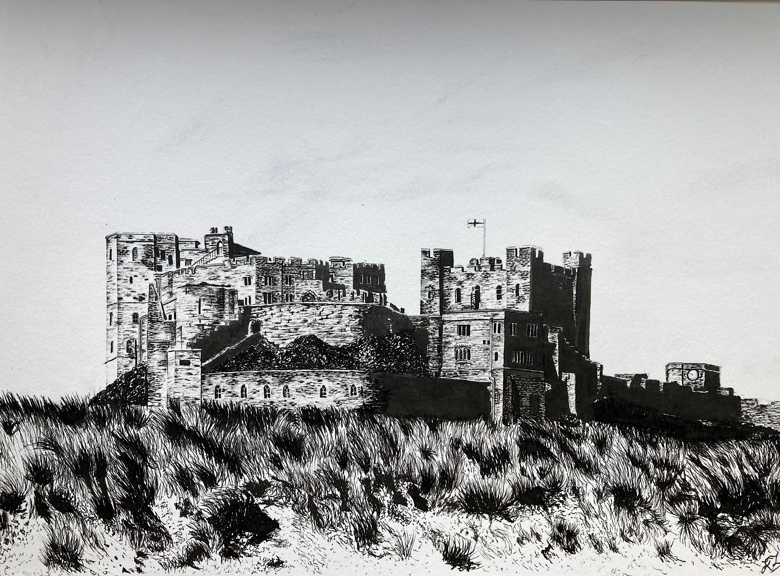 Bamburgh castle from sand dunes – Katie Isaac